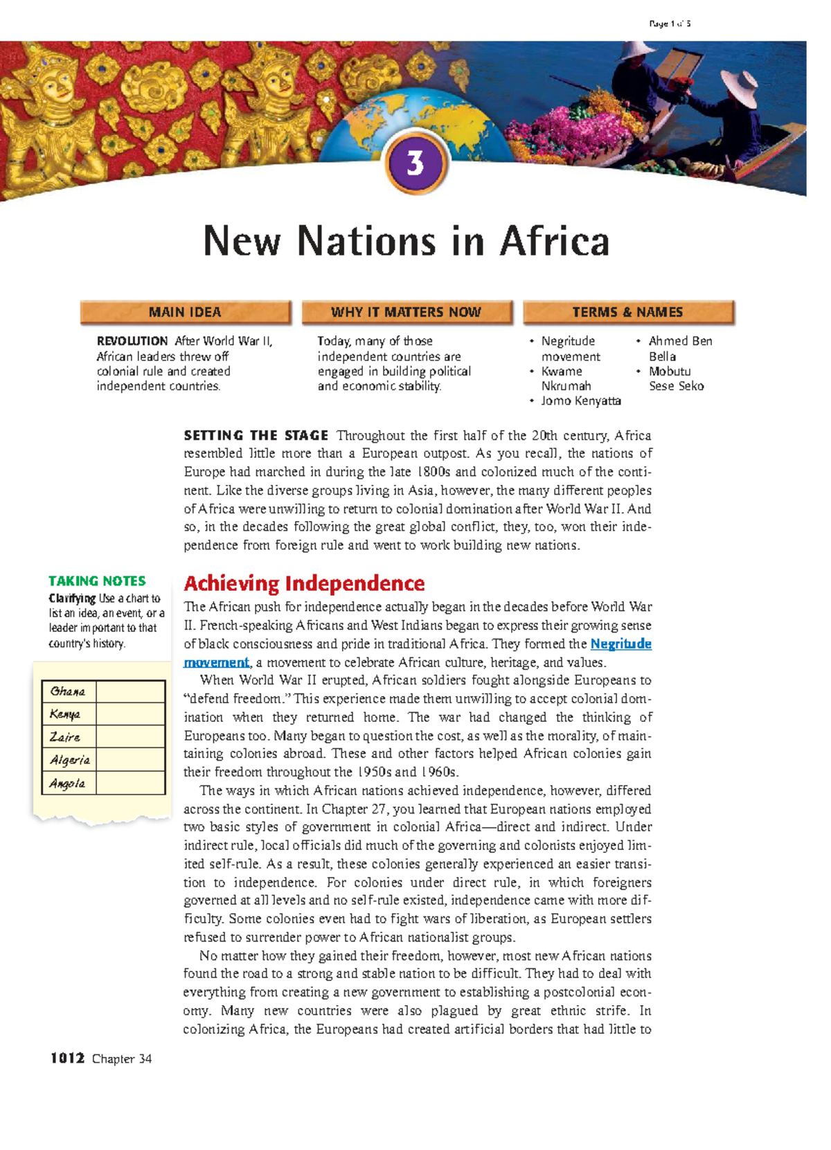 The Colonies Become New Nations: Africa's Path to Independence (WH34 ...