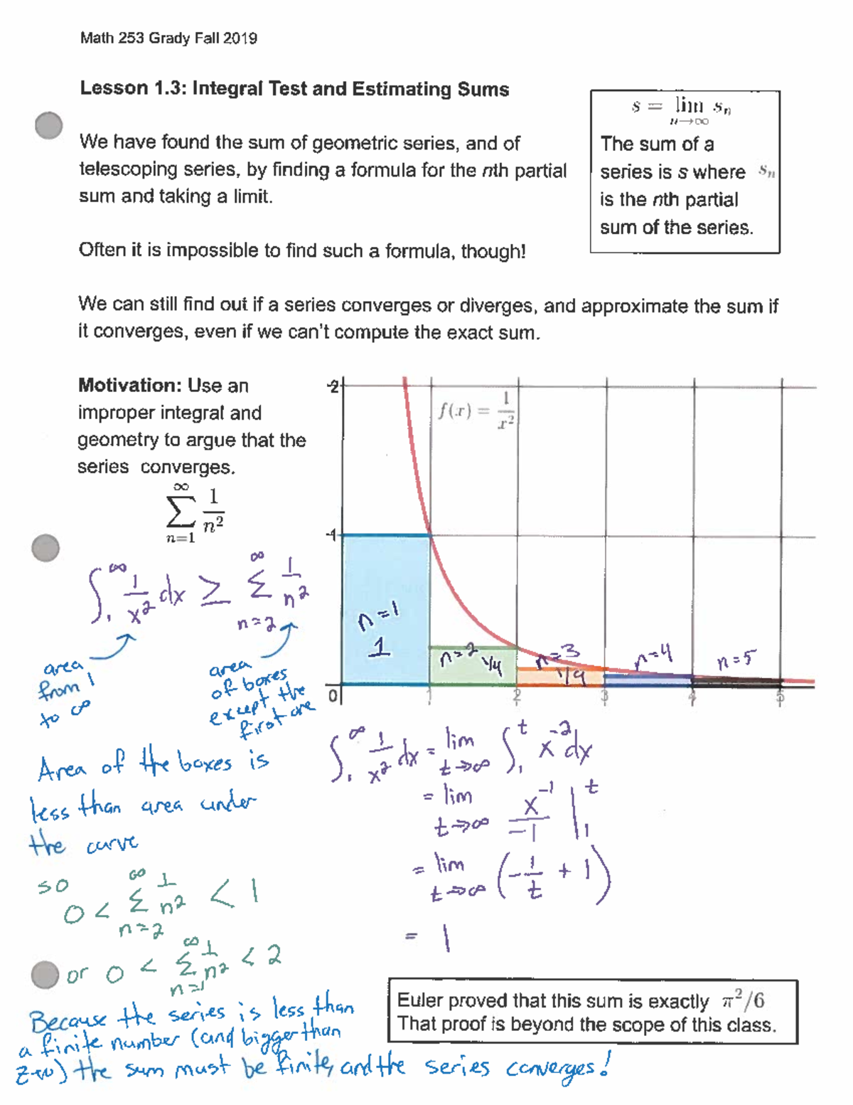 Lesson 1.3 Complete 1 - Lecture notes 1.3 - Math 253 Grady Fall 2019 ...