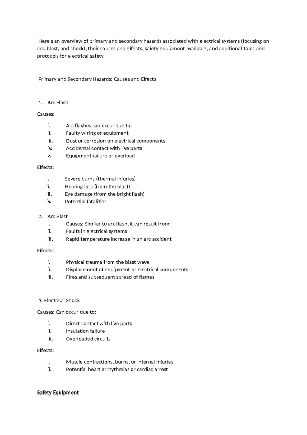 Primary and Secondary Hazards in Electrical Systems: Causes, Effects ...