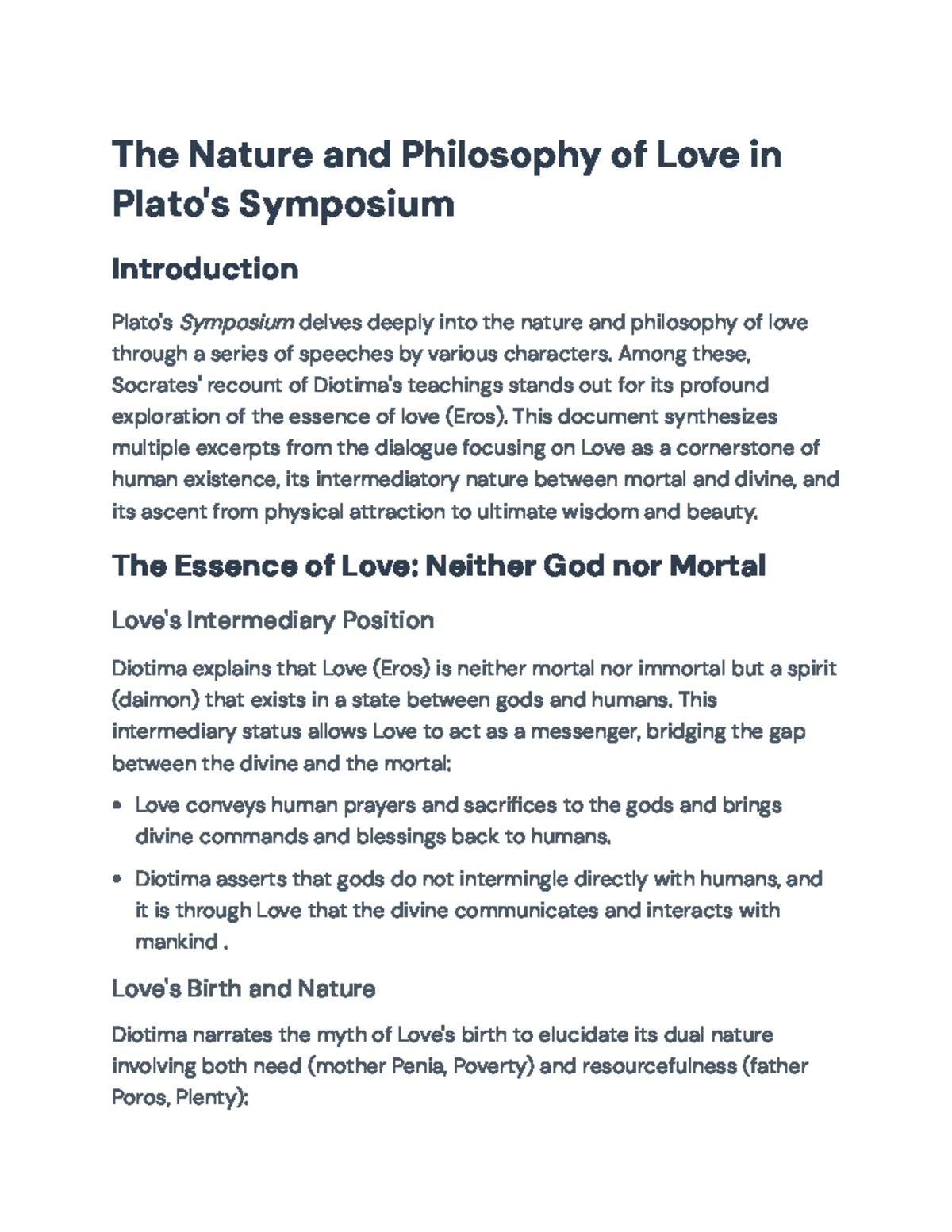 The Nature and Philosophy of Love: Insights from Plato's Symposium ...
