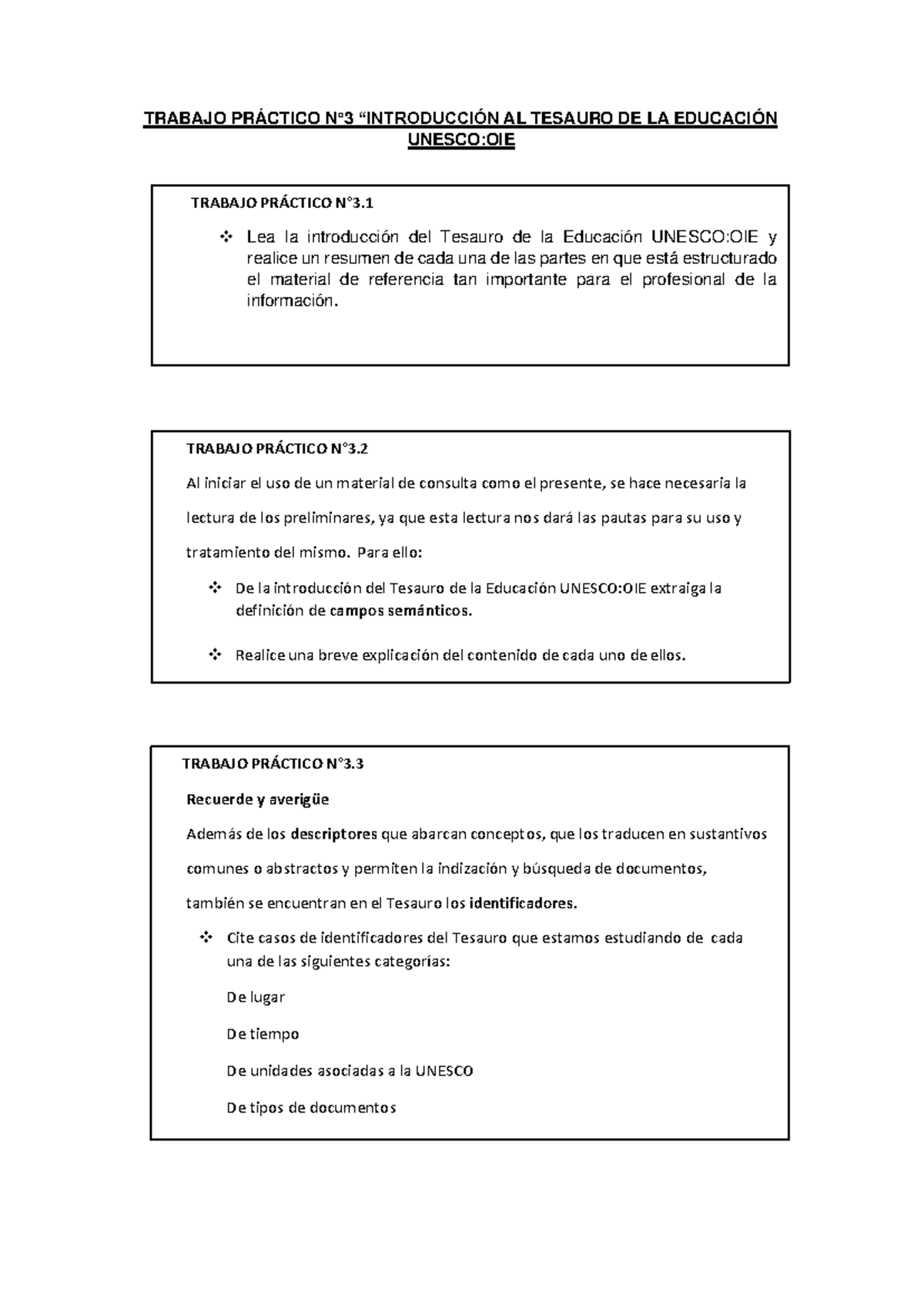 AD2-TPN°3: Resumen del Tesauro de la Educación UNESCO - Studocu