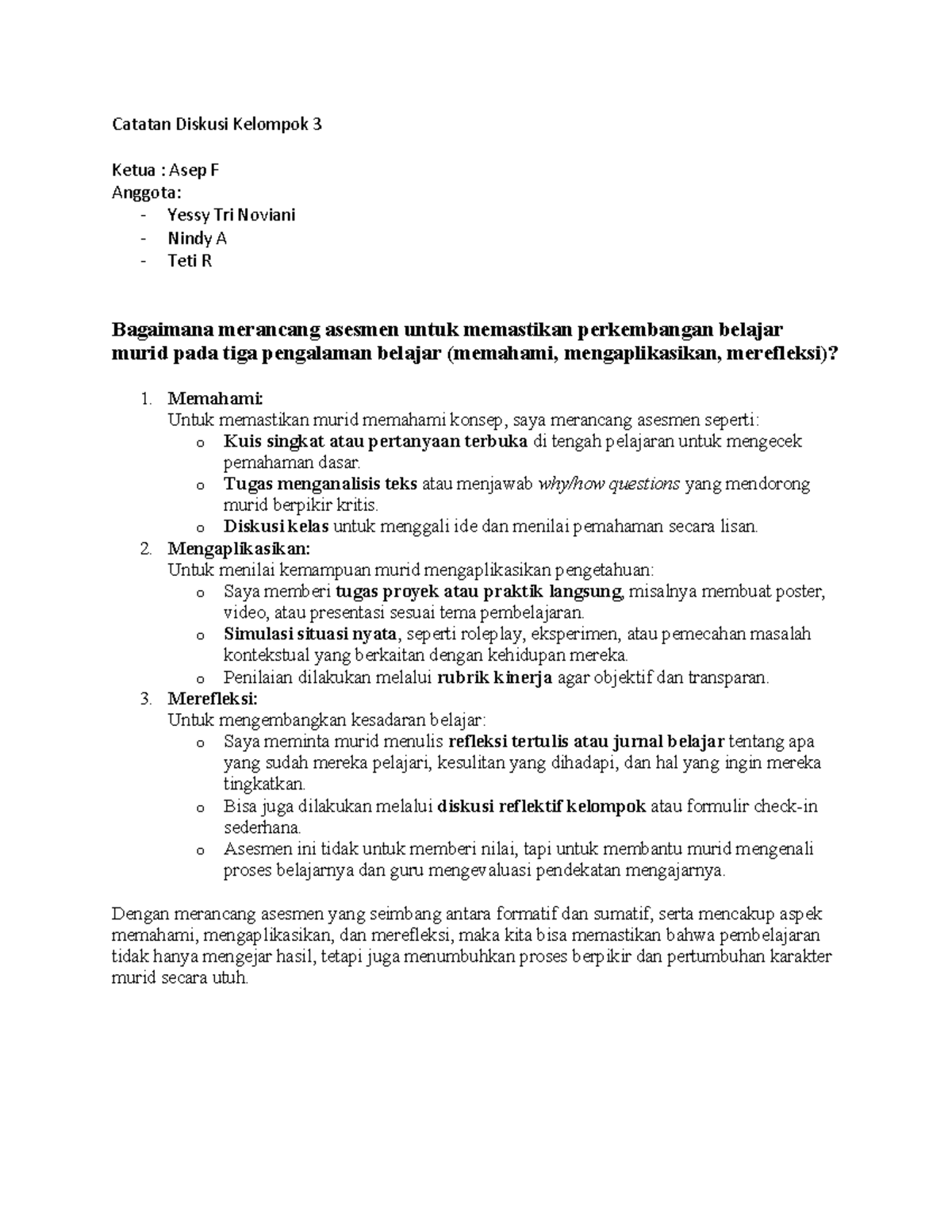 BM.4. Modul 4 - Rancangan Asesmen untuk Pembelajaran Mendalam - Studocu