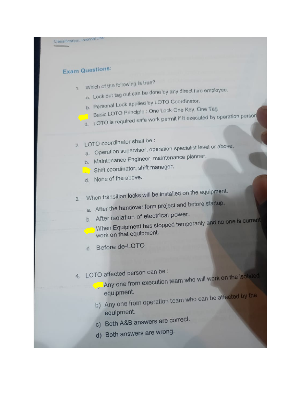 LOTO Training Exam Questions: Safety Procedures & Protocols - Studocu