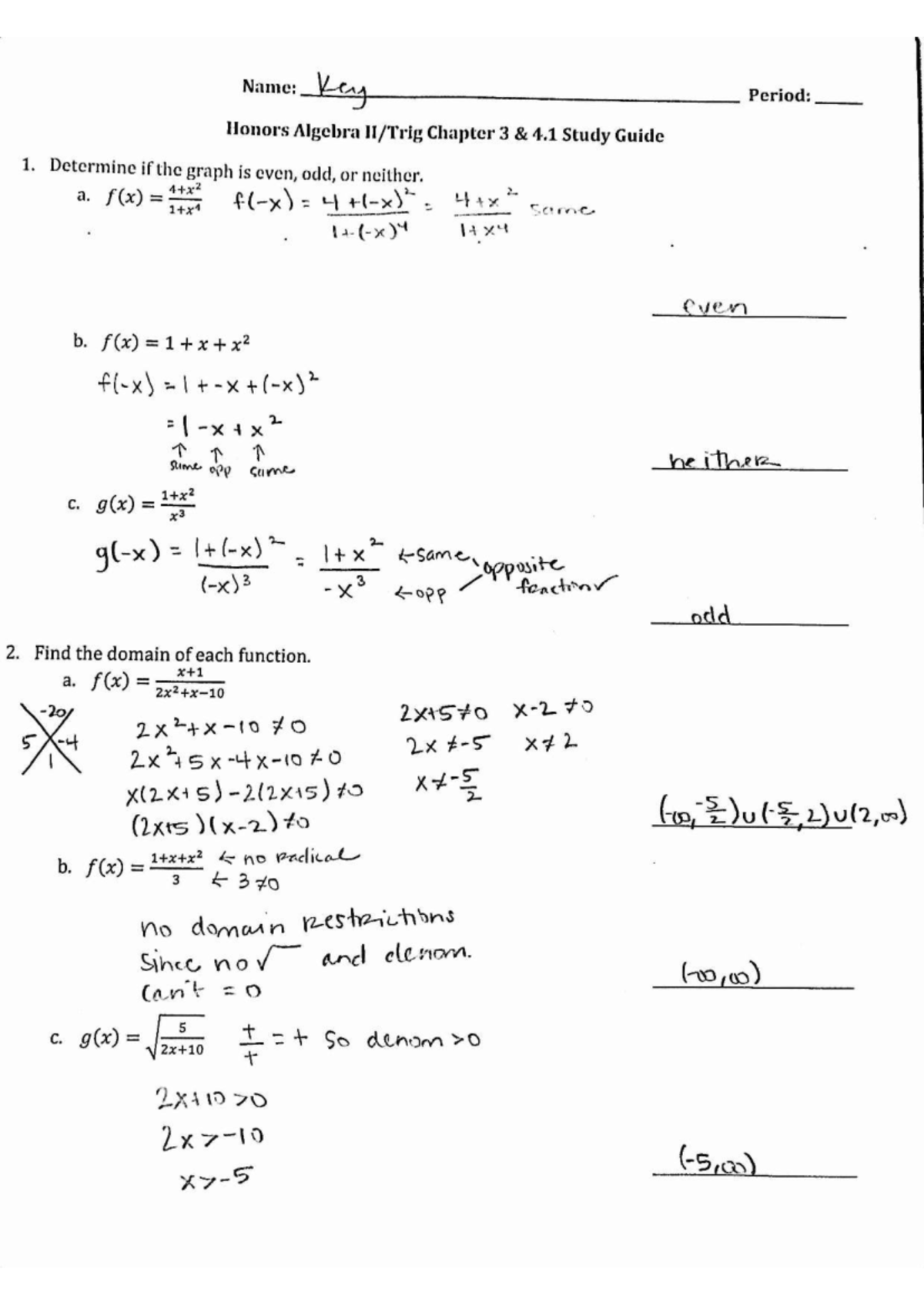 Chapter 3 & 4.1 Test Study Guide - Honors Algebra - Studocu