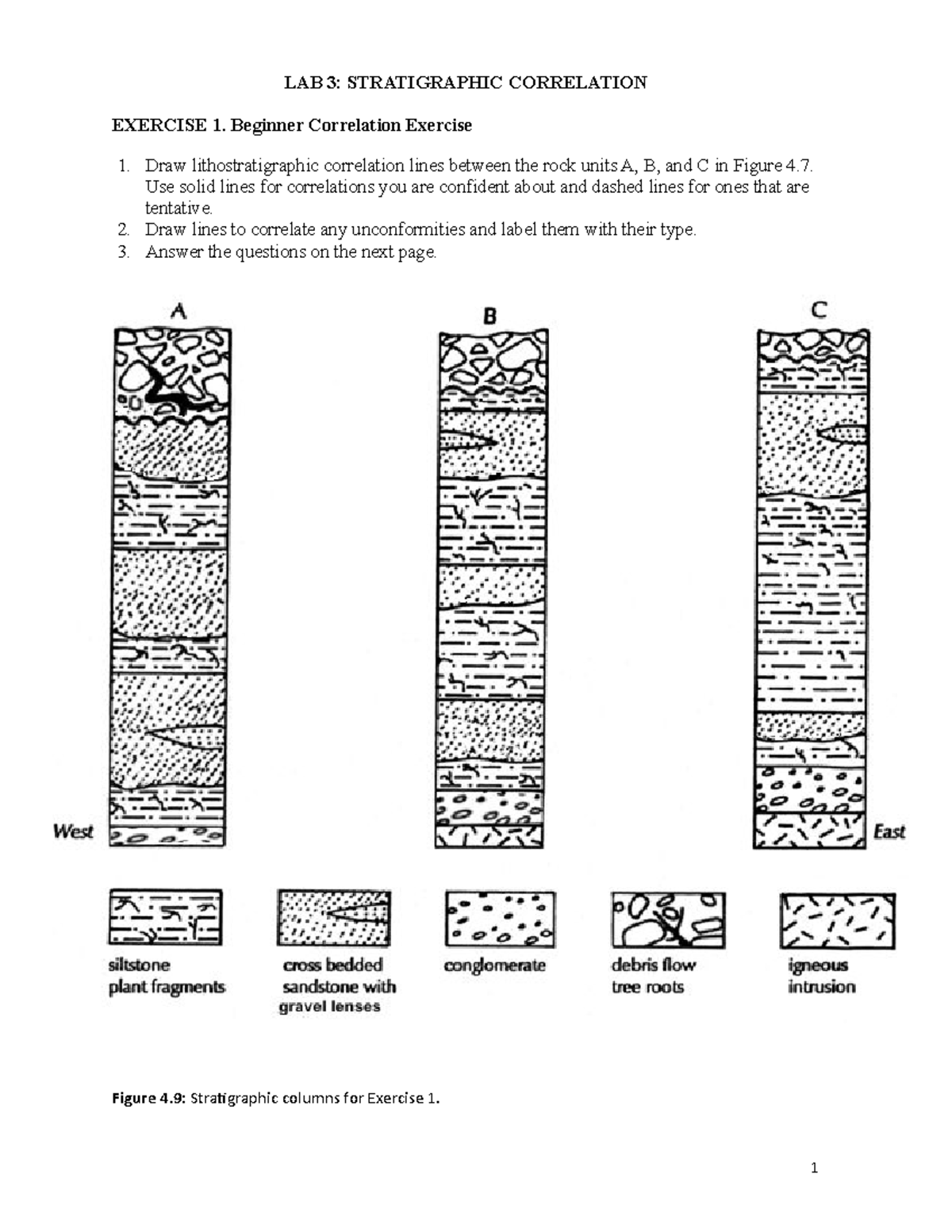 Lab 3 - Stratigraphic Correlation Exercise and Analysis - Studocu