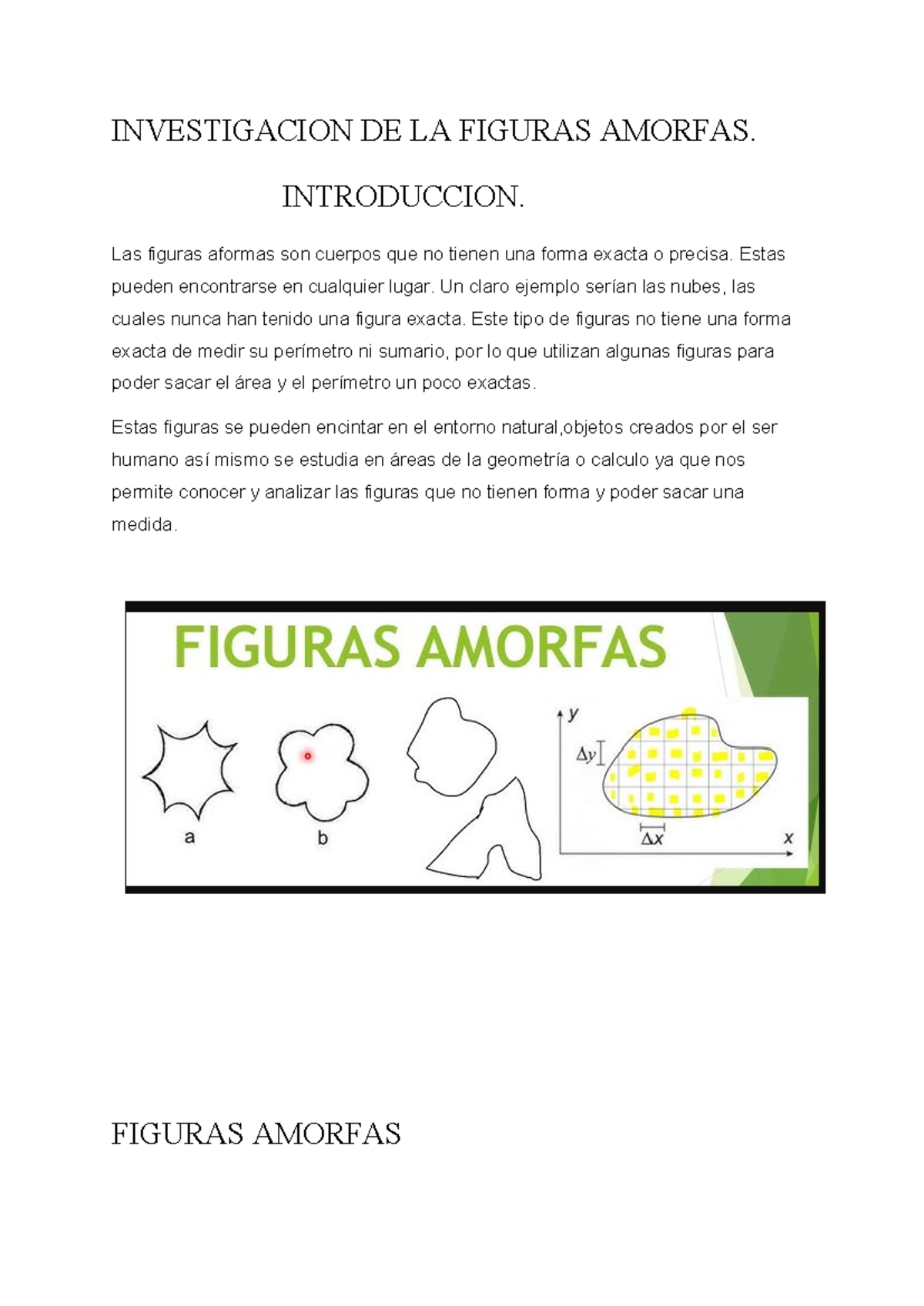 Investigación sobre Figuras Amorfas y Notación Sumatoria - Studocu