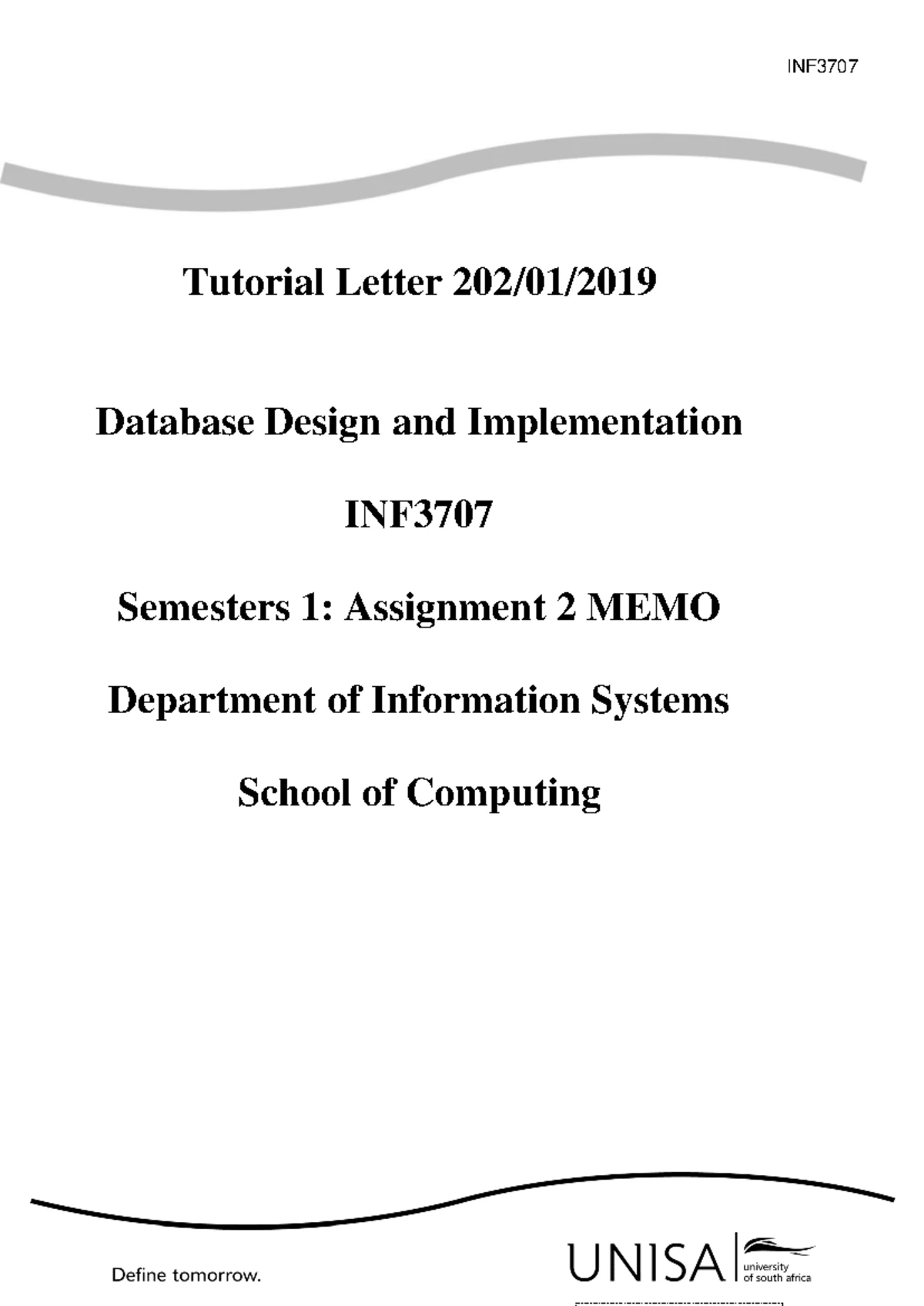 INF3703 - Quizlet Ch 10 to 16 - Chapter 10: Atomicity The transaction property that requires all ...