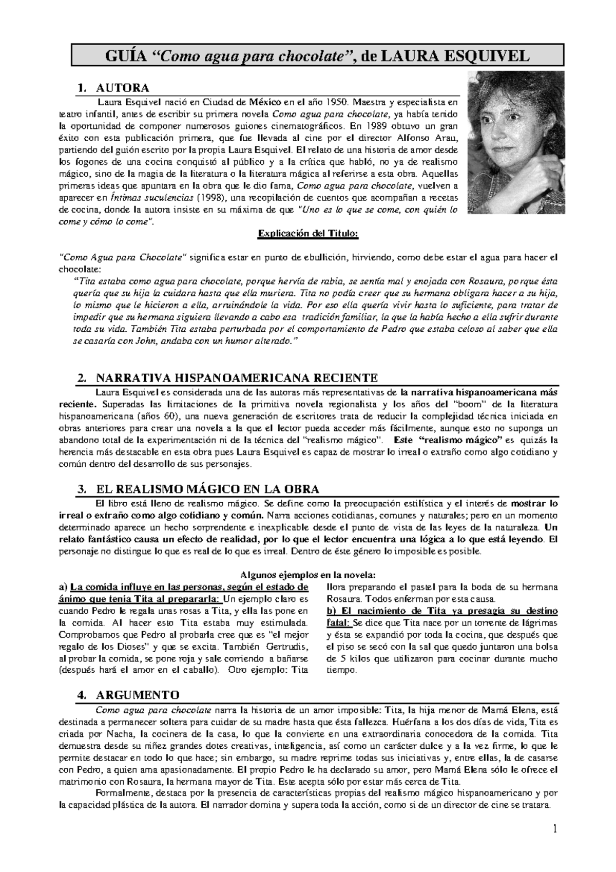 Guía Estudio: _Como Agua para Chocolate_ - Análisis Literario y Temas ...
