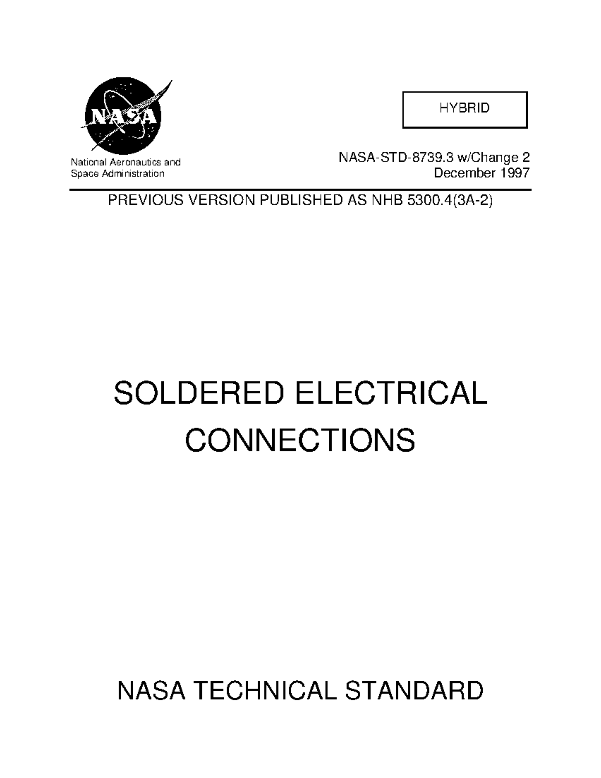 NASA-STD-8739.3 - Soldered Electrical Connections Standard - Studocu