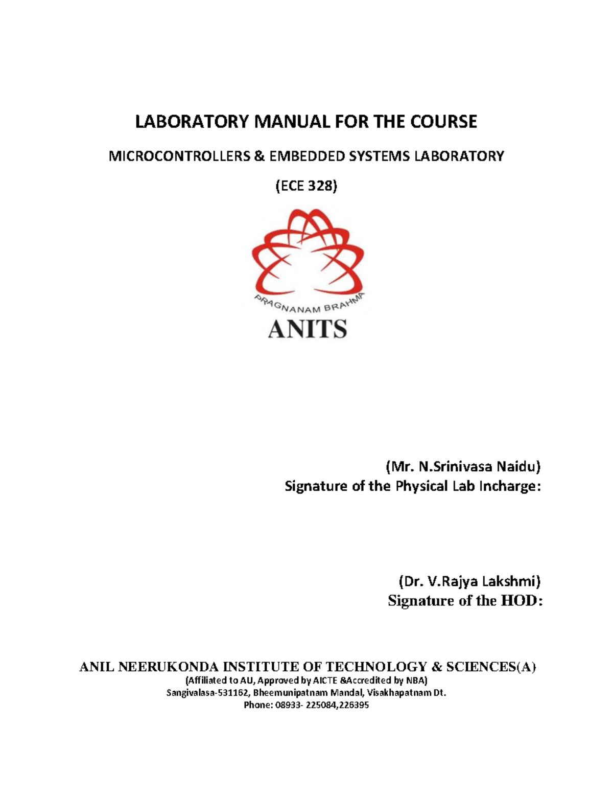 Microcontrollers & Embedded Systems Lab Manual (ECE 328) - Studocu