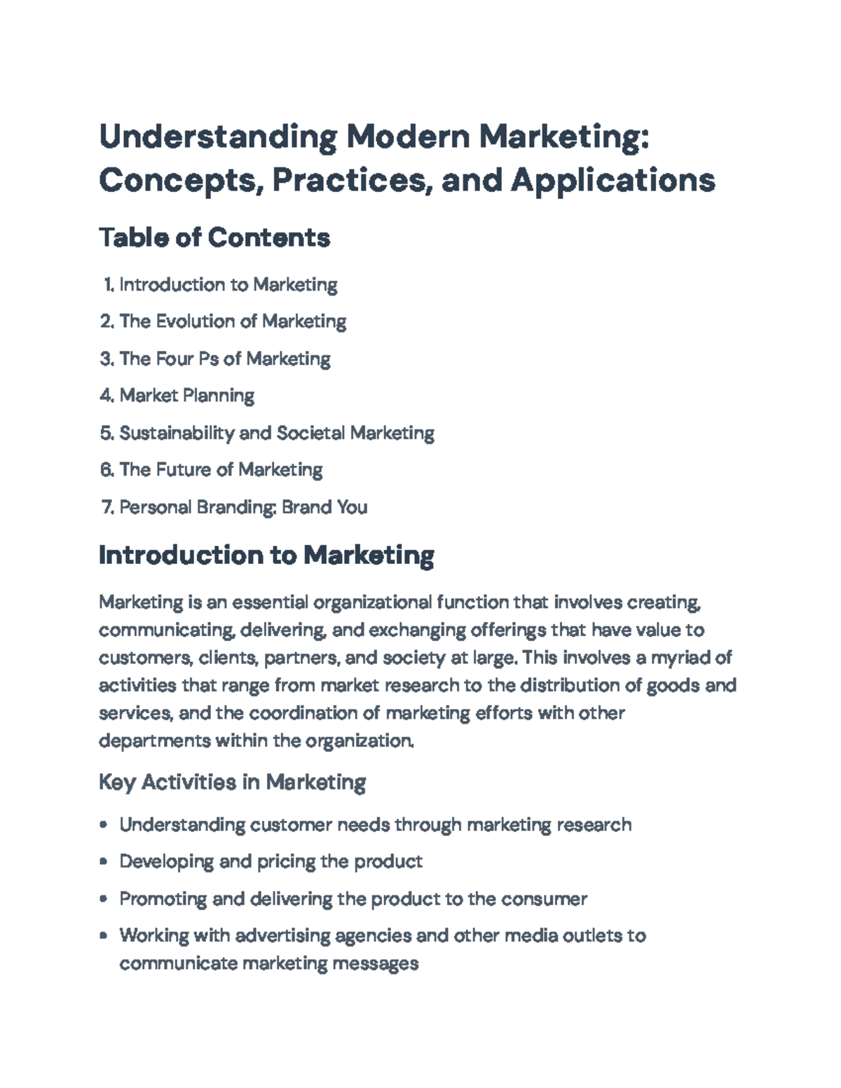 Understanding Modern Marketing: Key Concepts and Emerging Trends ...