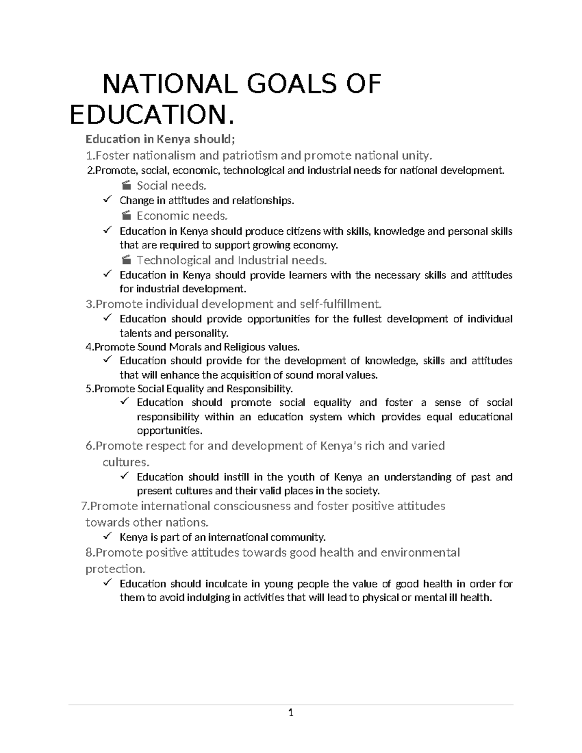 NATIONAL GOALS OF EDUCATION IN ART & CRAFT: DTE General Learning ...