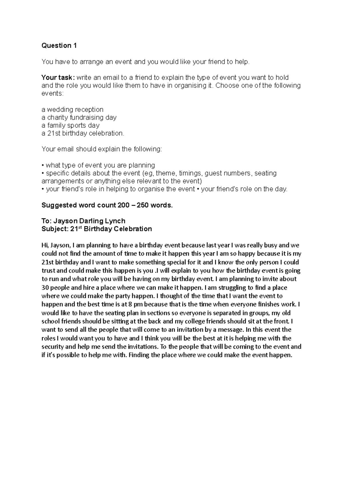 Functional Skills Level 1 English Writing Sample Paper 4 - Question 1 ...