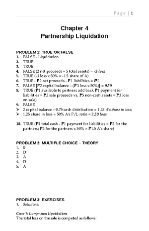 Millan Accounting for Special Transactions - Chapter 5 Corporate Liquidation & Reorganization ...