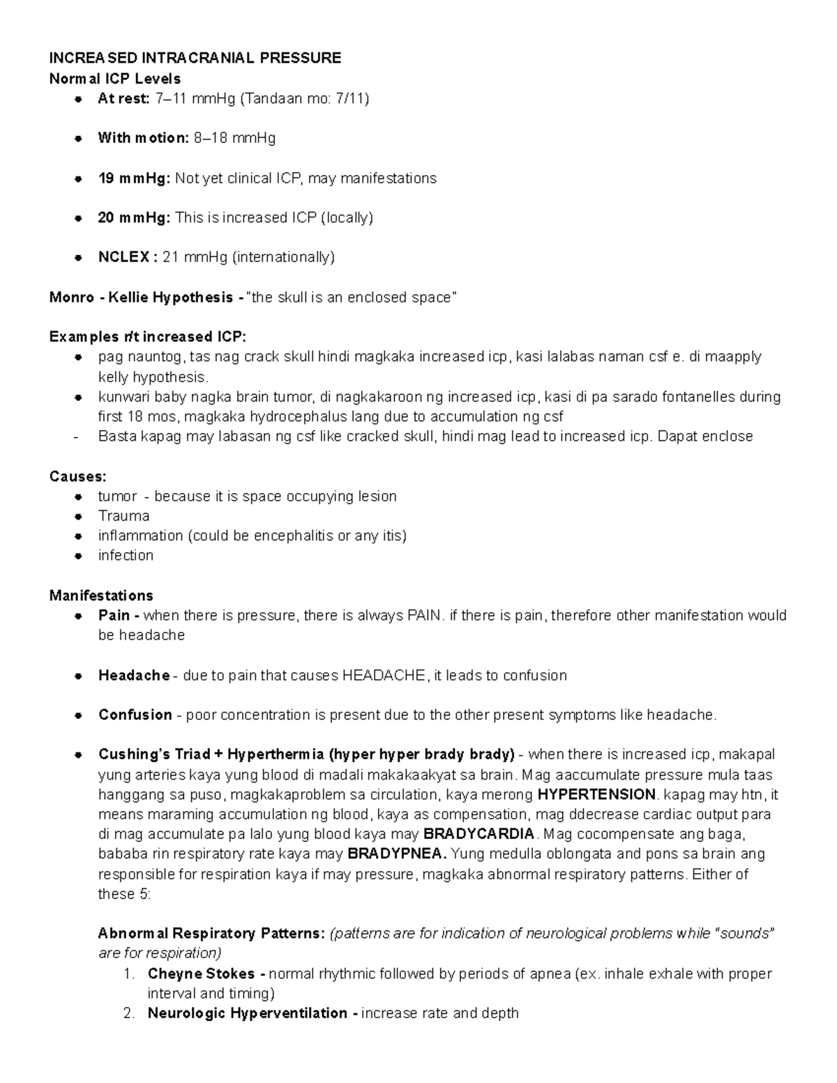 ICP - Neuro (from TRU) - CONTAINS NOTES AND LECTURES ON HEALTHCARE ...