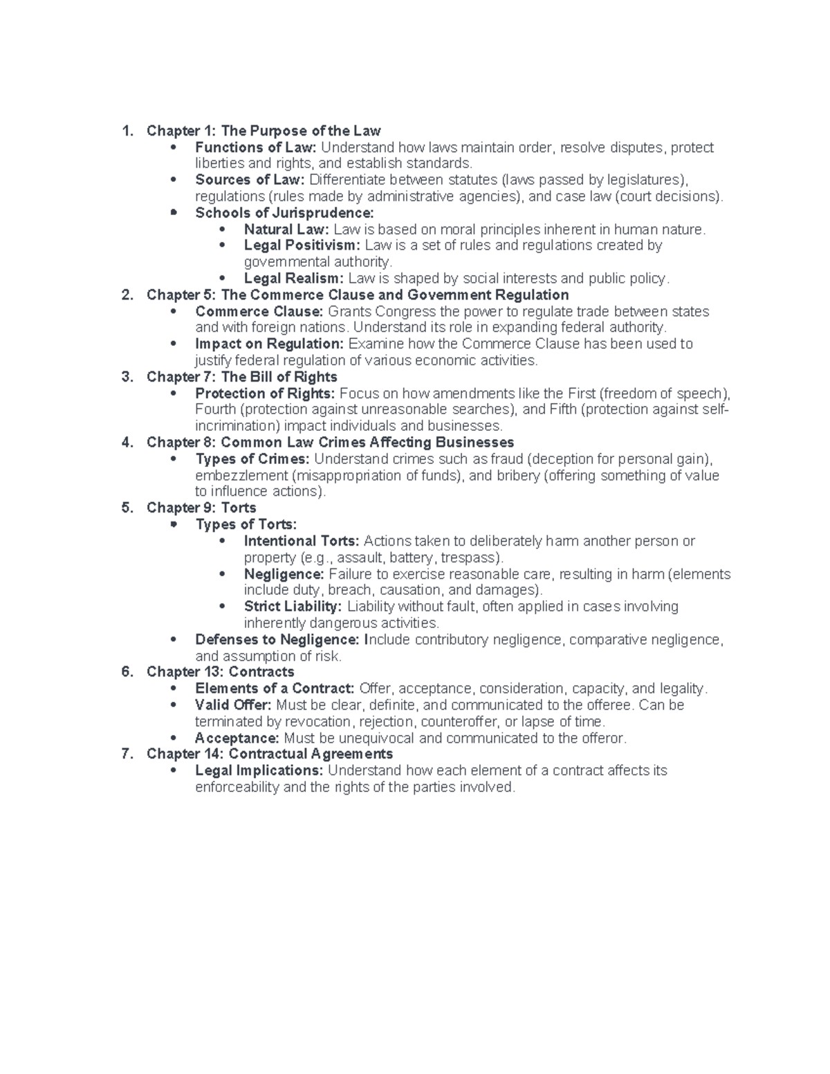 Chapter 1 - classs - 1. Chapter 1: The Purpose of the Law Functions of ...