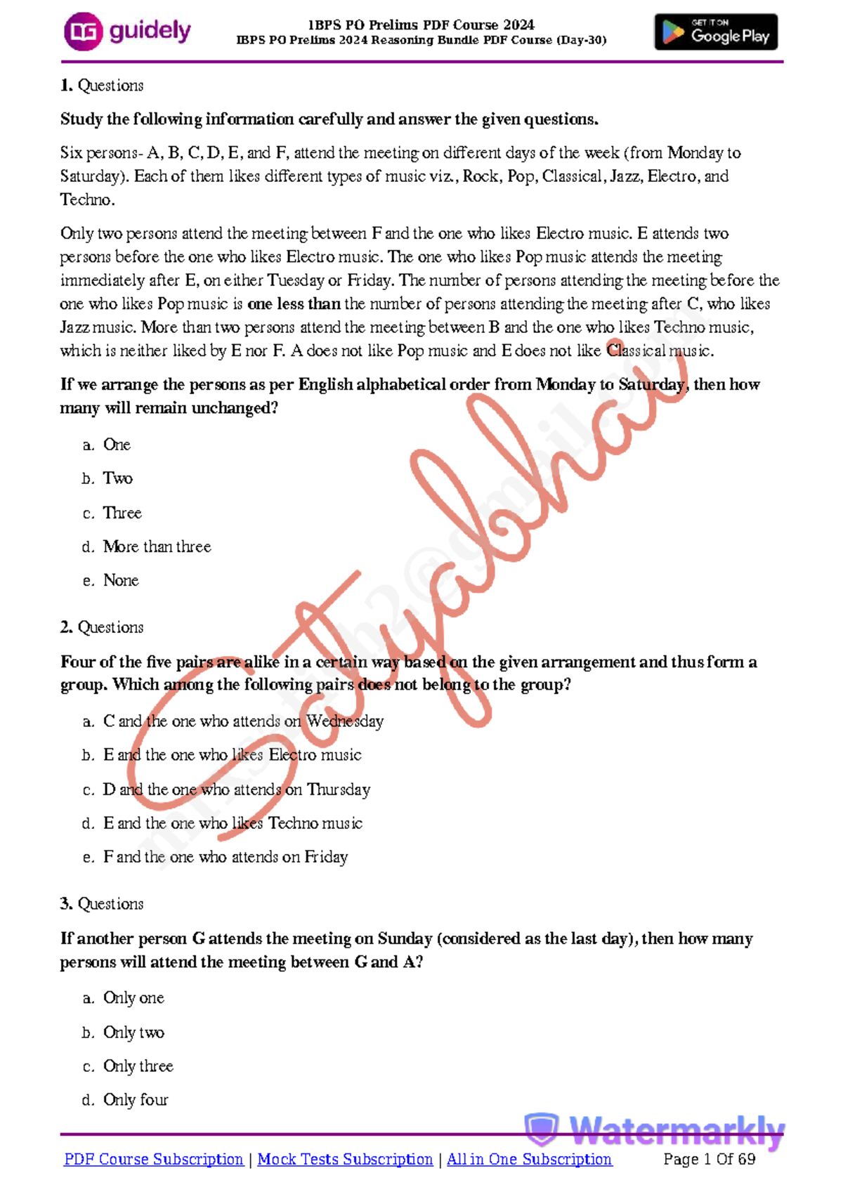 IBPS PO Prelims 2024 Reasoning Bundle PDF Course - Day 30 Study Guide ...