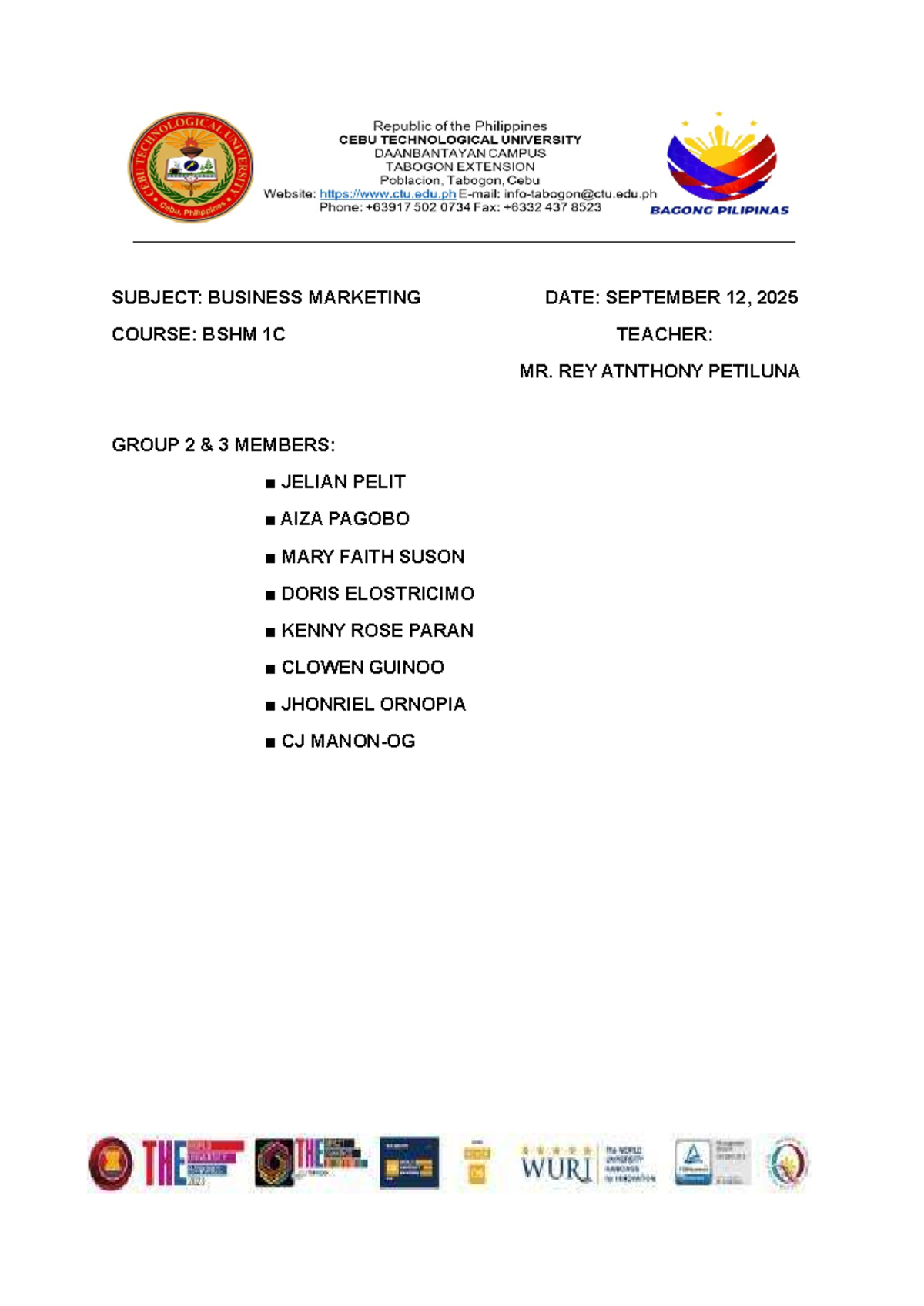 Business Marketing Course Pack: BSHM 1C - Market Analysis Insights - Studocu