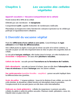 Paroi L1 - spe vegetale - La paroi des cellules végétales I ...