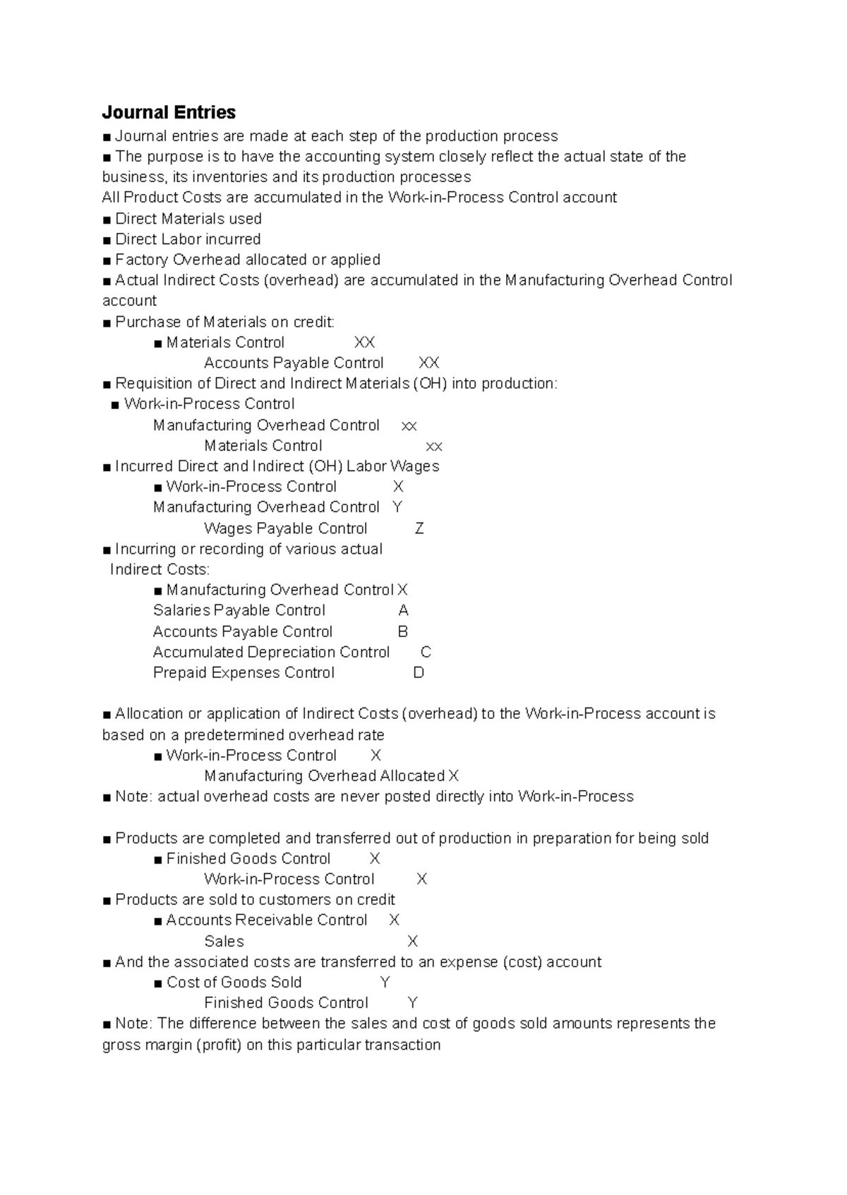 Journal Entries for Production Process: Accounting Overview (ACCT 101 ...