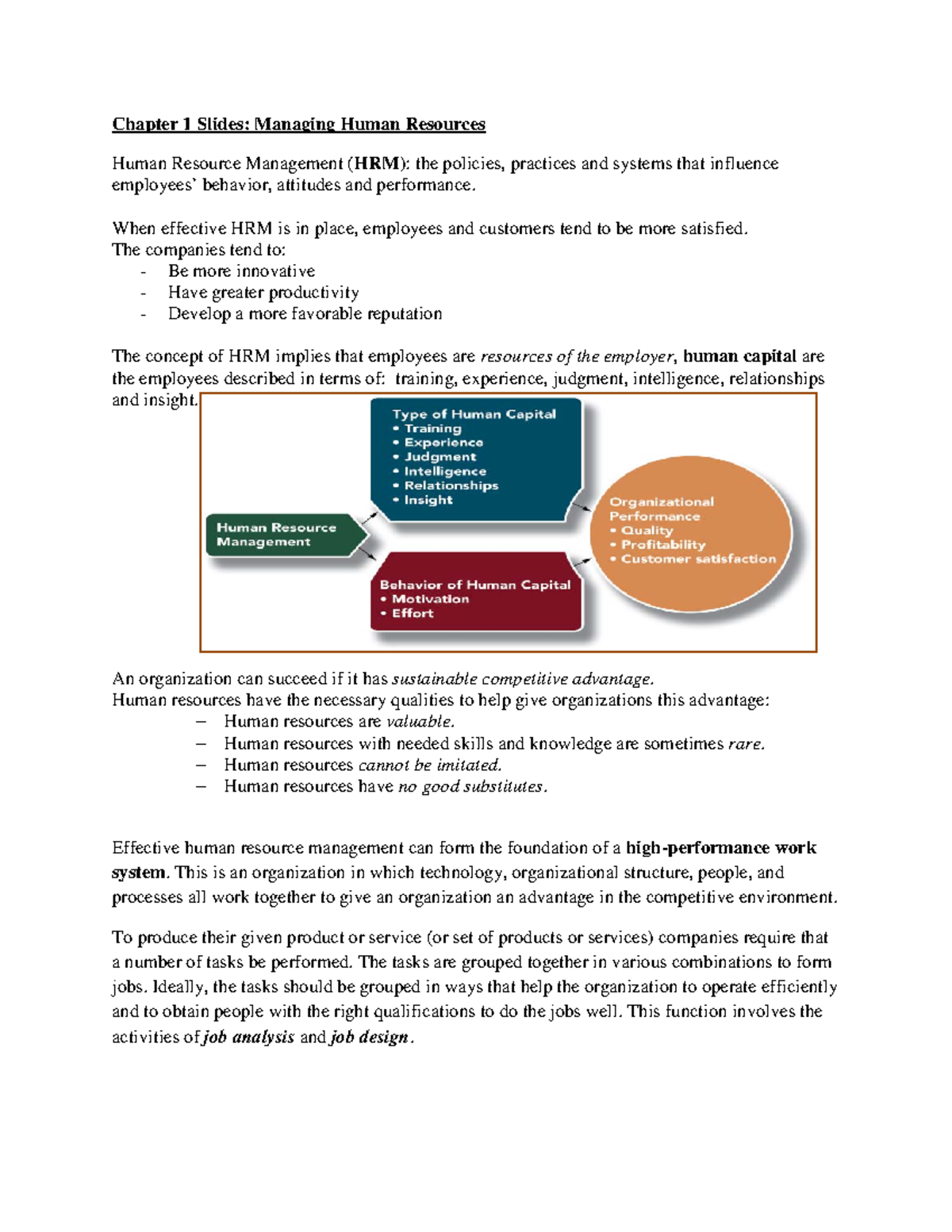 HRM 101: Lecture Summary on Effective Human Resource Management ...