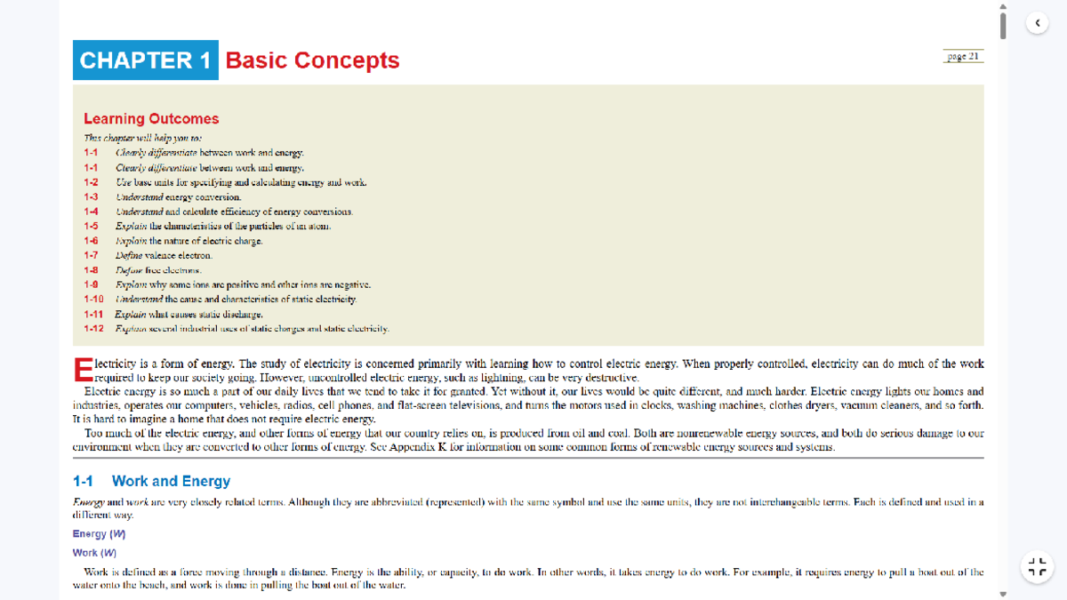 CHAPTER 1 Basic Concepts of Work and Energy in Electricity - Studocu