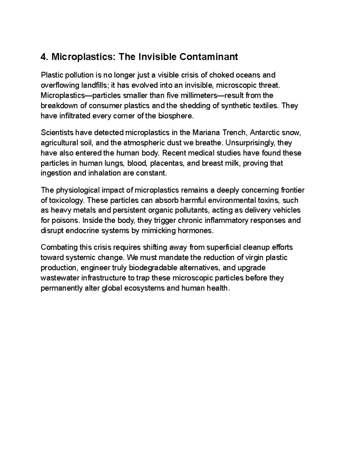 4. Microplastics: Understanding the Invisible Contaminant - Studocu