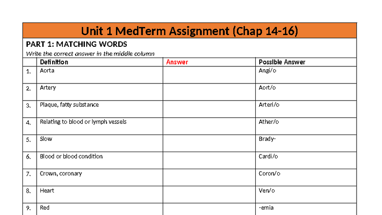 Print- Unit 1 Med-term Packet (Student) - Unit 1 MedTerm Assignment ...
