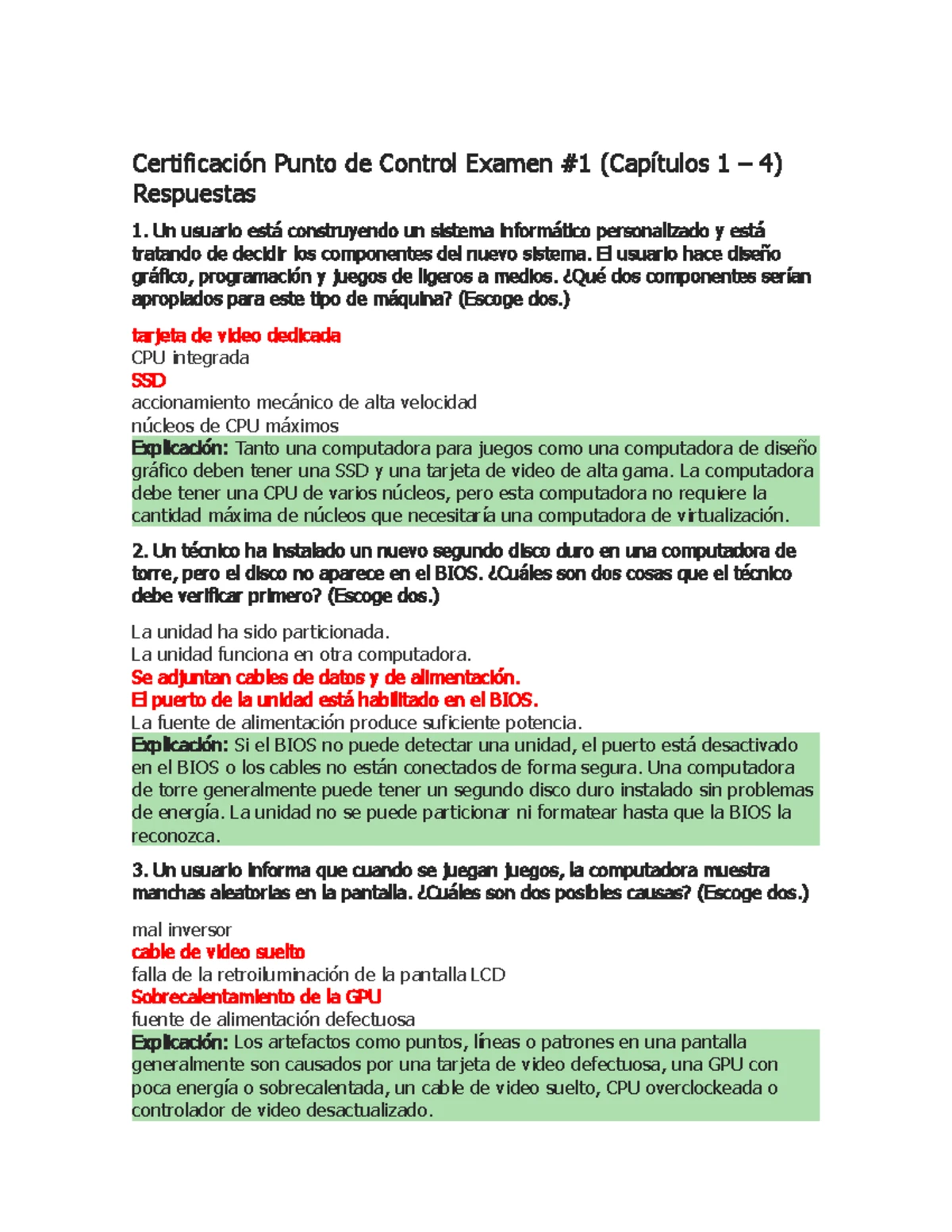 IT Essentials chapters 1-4 - IT Essentials (Version 7) – ITE 7 ...