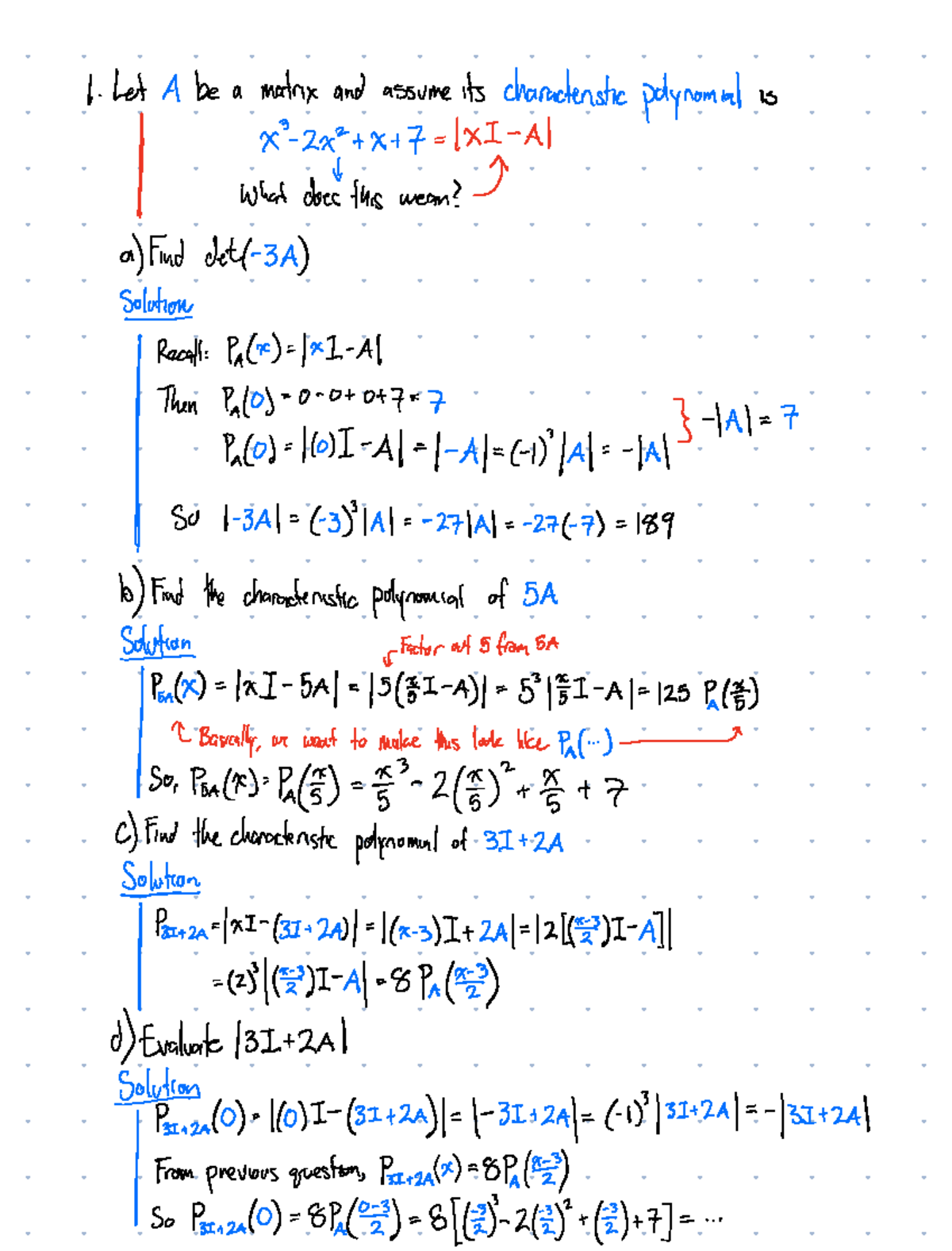 Lin Alg Review Session - 1 Let A be a matrix and assumeits ...
