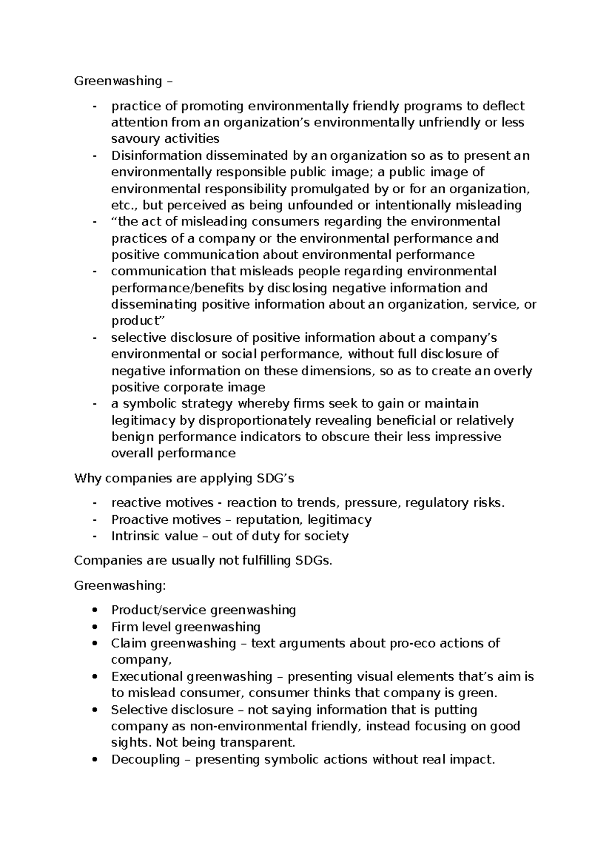 Greenwashing Practices: Notes for Tutorial 6 on Environmental ...