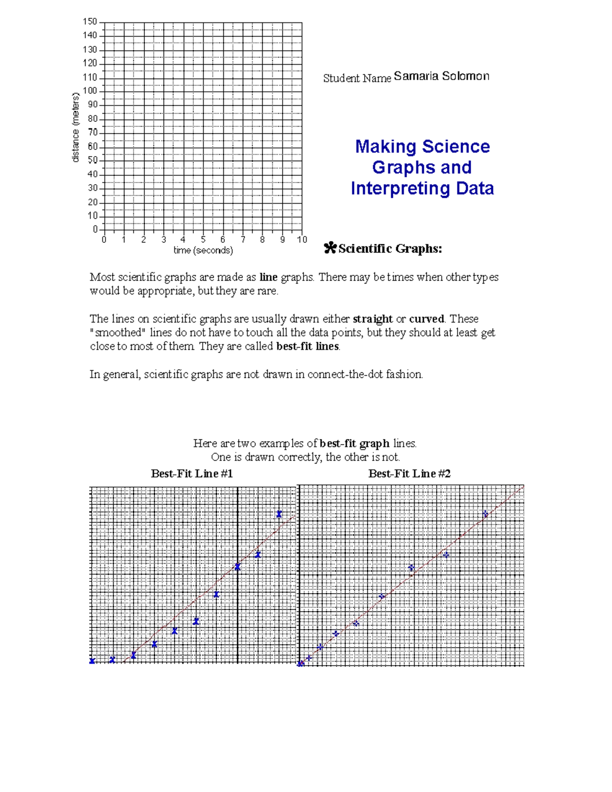 Graphing in science - Download and complete the attached worksheet ...