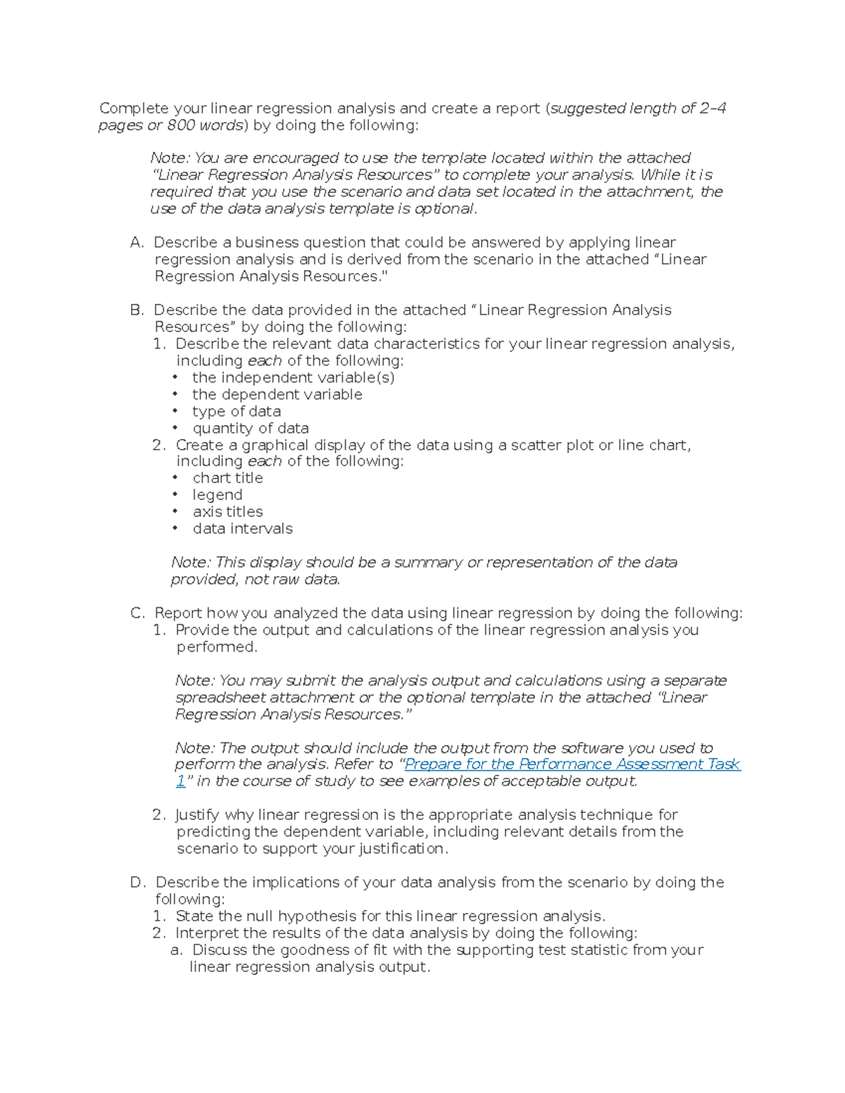 Linear Regression Analysis Report: Detailed Guidelines & Requirements ...