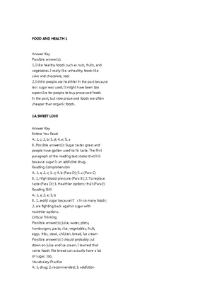 Reading Explorer 3rd, 4, Answer Keys - IMAGES OF LIFE 1 Answer Key ...