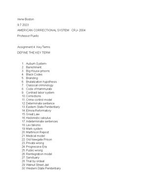 CRJ 2004 The Correctional System Chapter 1 PART 1 - CHAPTER 1 - CHAPTER ...