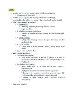 MPC vs. Common Law Chart - Homicide – Murder Common Law Model Penal ...