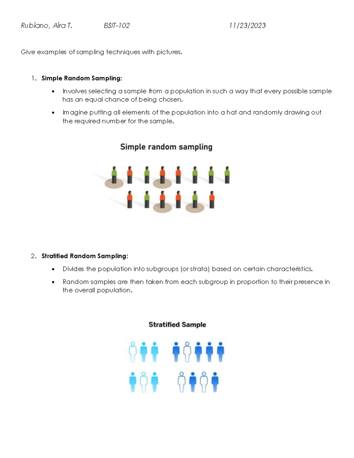 Bsit 102 Week 13 Lecture Notes On Sampling Techniques Studocu