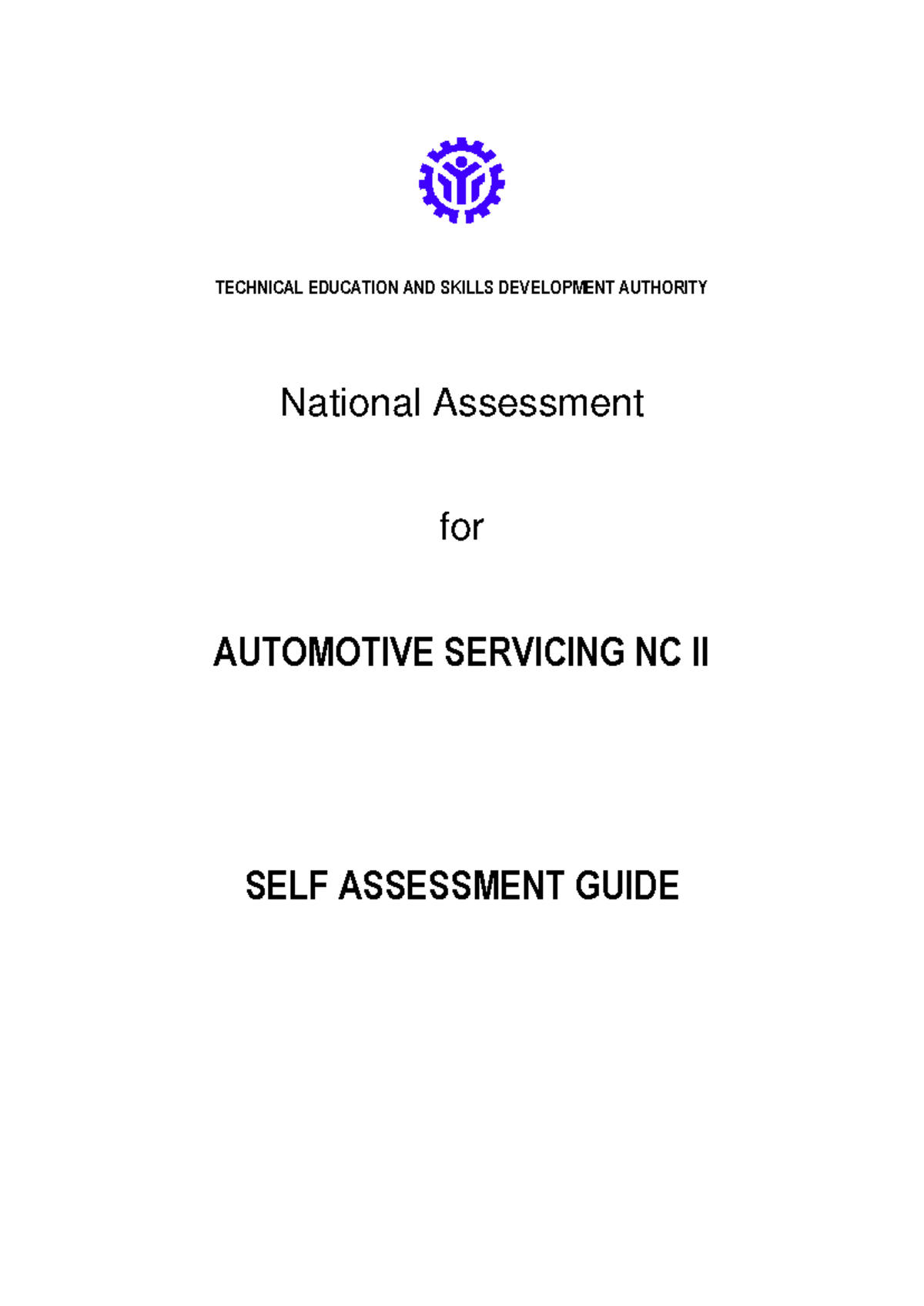 SAG Automotive Servicing NC II - TECHNICAL EDUCATION AND SKILLS ...