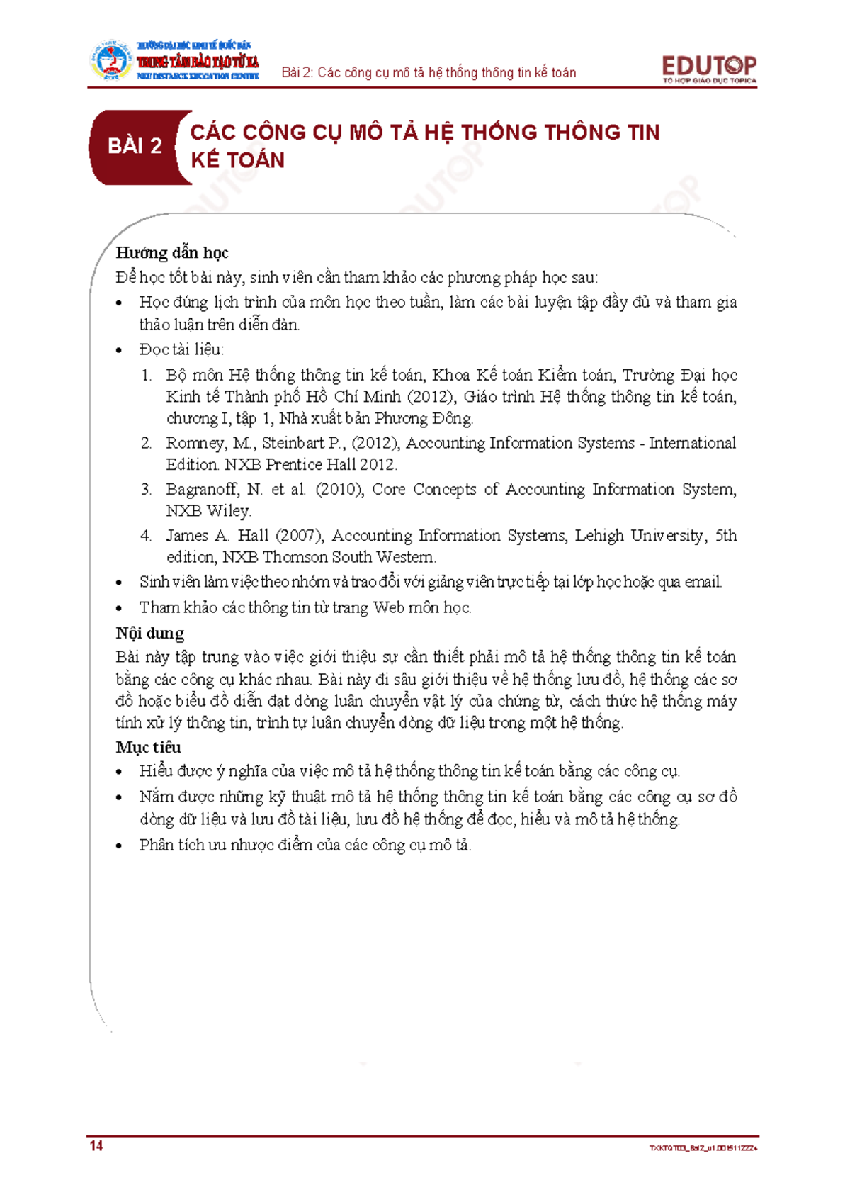 C3 - BT Mô Tả Hệ Thống Thông Tin Kế Toán - Studocu