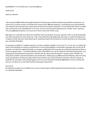 Assignment 1 Great Teachers - TEFL ON THE Beach - this method focuses ...