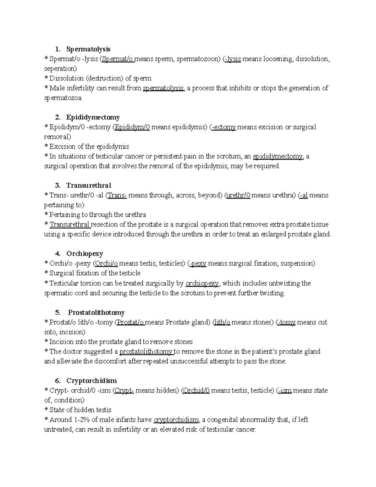 Reproductive Health Terminology: Word Use Glossary for OBST 210 - Studocu