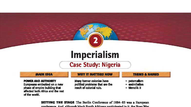 Imperialism Case Study: Nigeria and Its Impact on Modern Africa - Studocu