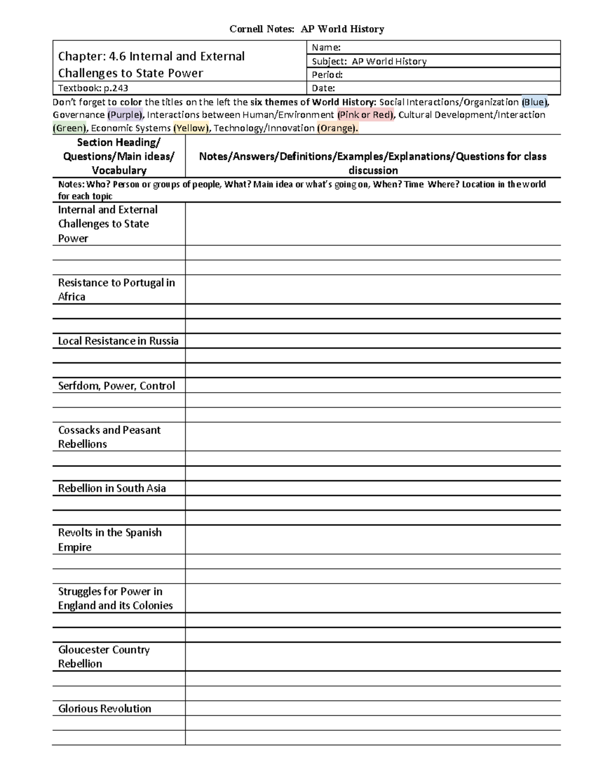 Angel Lainez - 06 4.6 Notes Internal and External Challenges to State ...