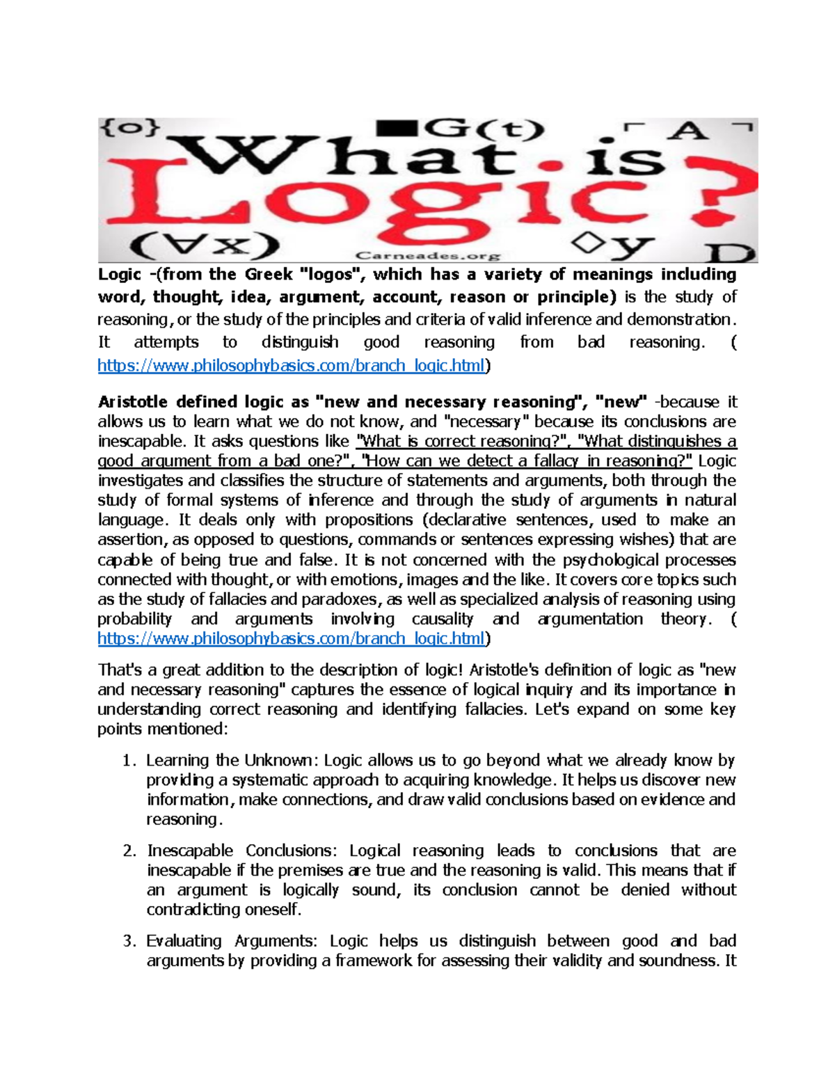 ILG - Logic Chapter 1 & 2 Overview and Key Concepts - Studocu