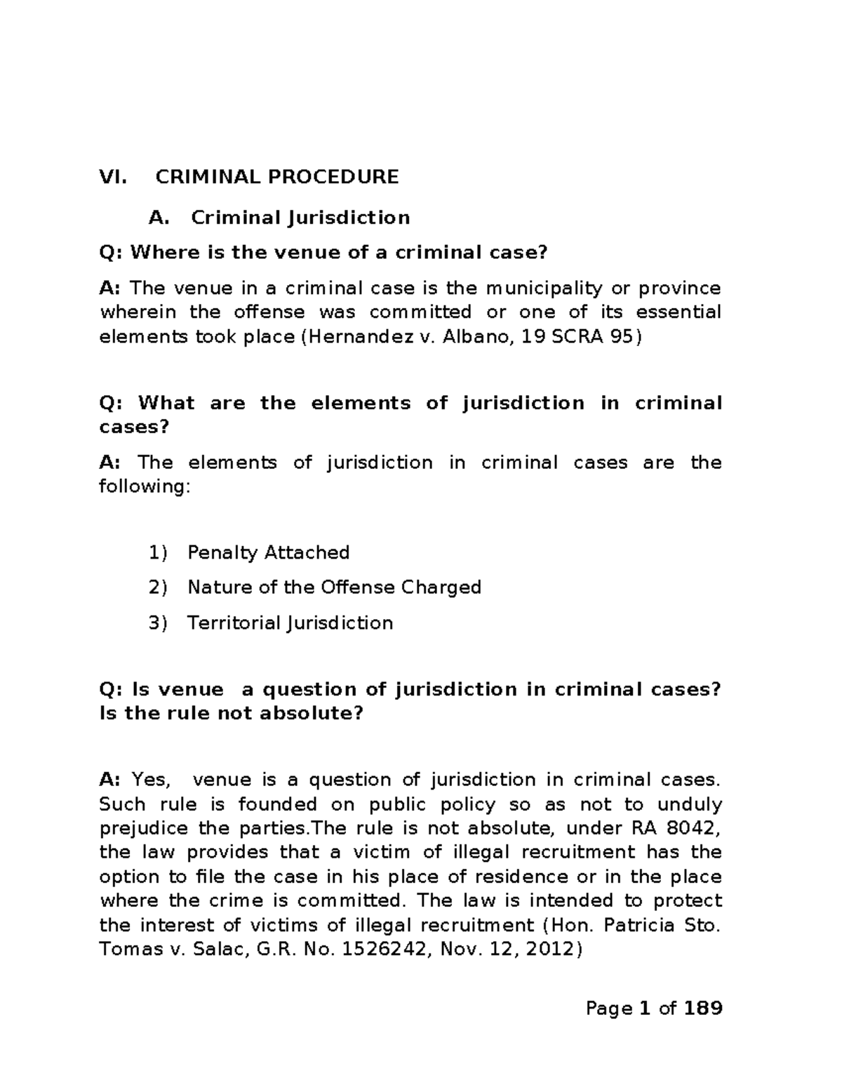 Crim Pro-Reviewer-Final Exam Notes on Criminal Jurisdiction - Studocu
