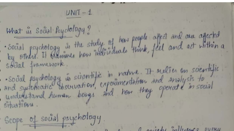 SOC 101: Introduction to Social Psychology - Unit 1 Overview - Studocu