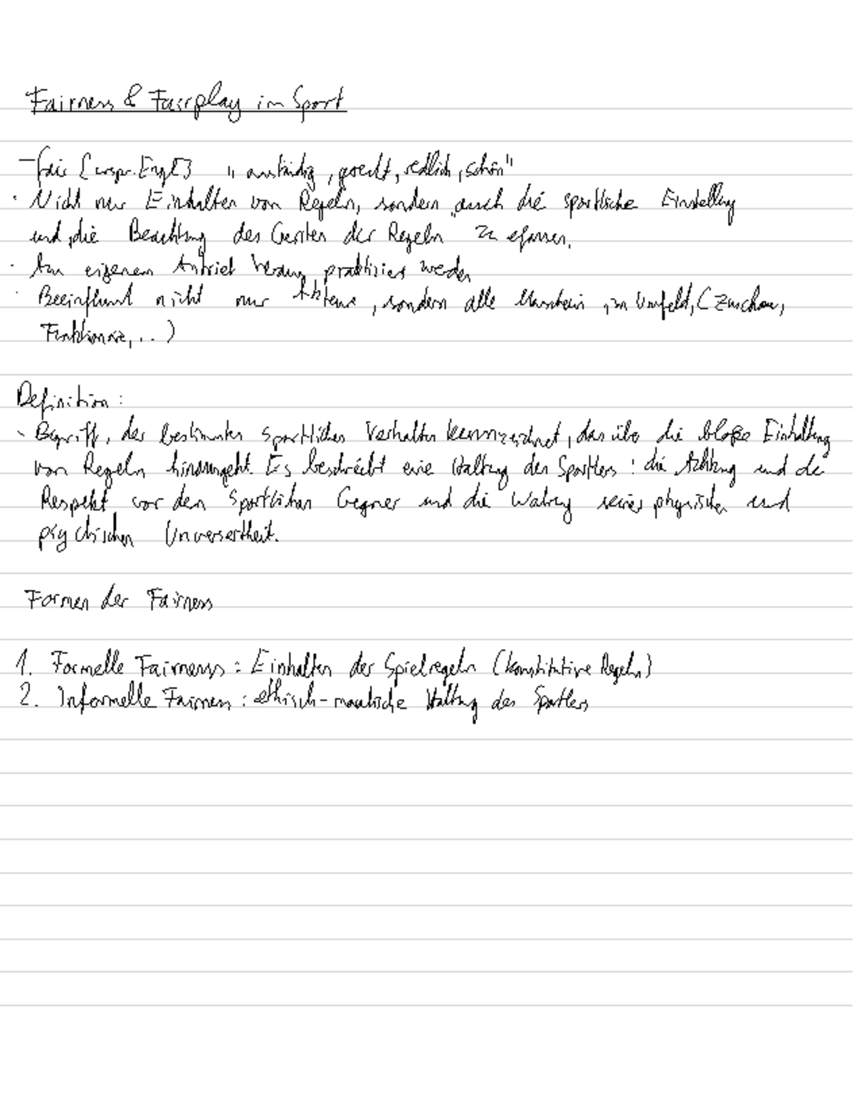 Informationen Fairness - Fairnen & Fairplay im Sport - frei (wep ...