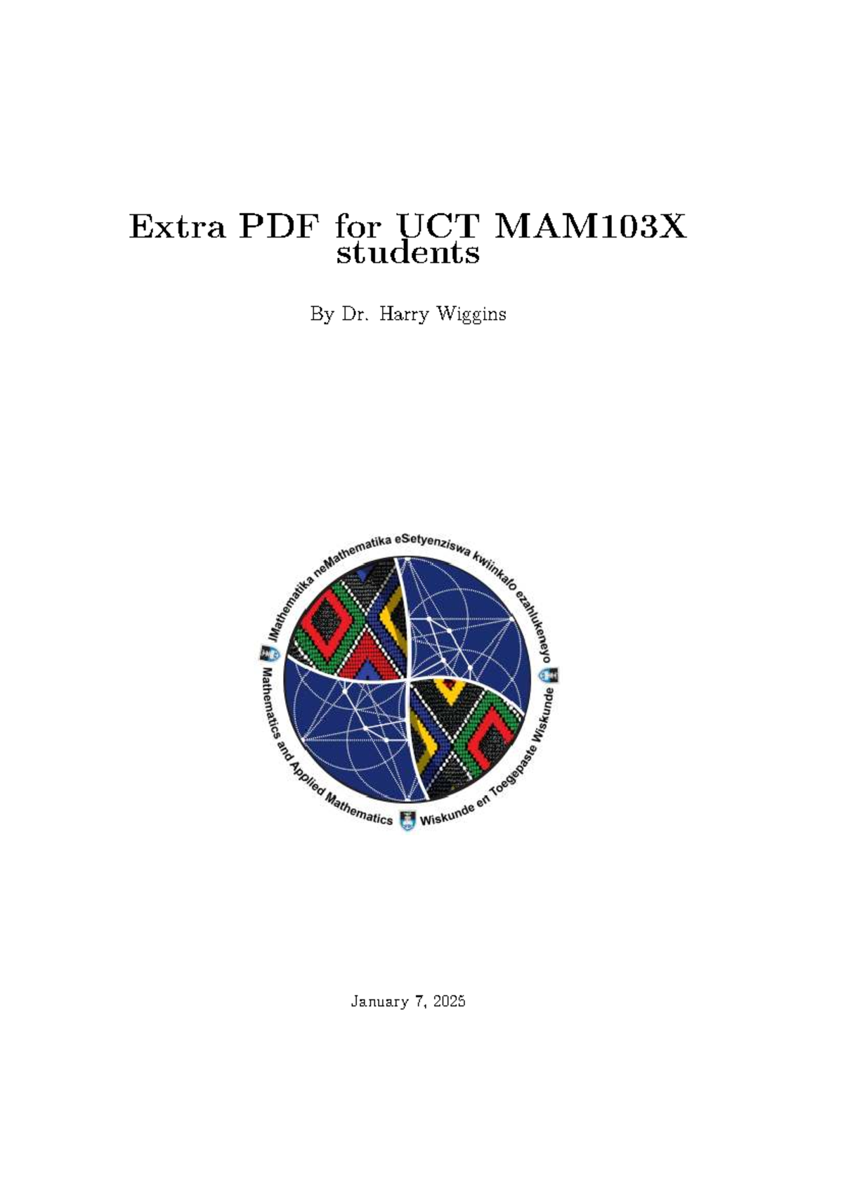Extra PDF for UCT MAM103X: Tips and Insights by Dr. Wiggins - Studocu