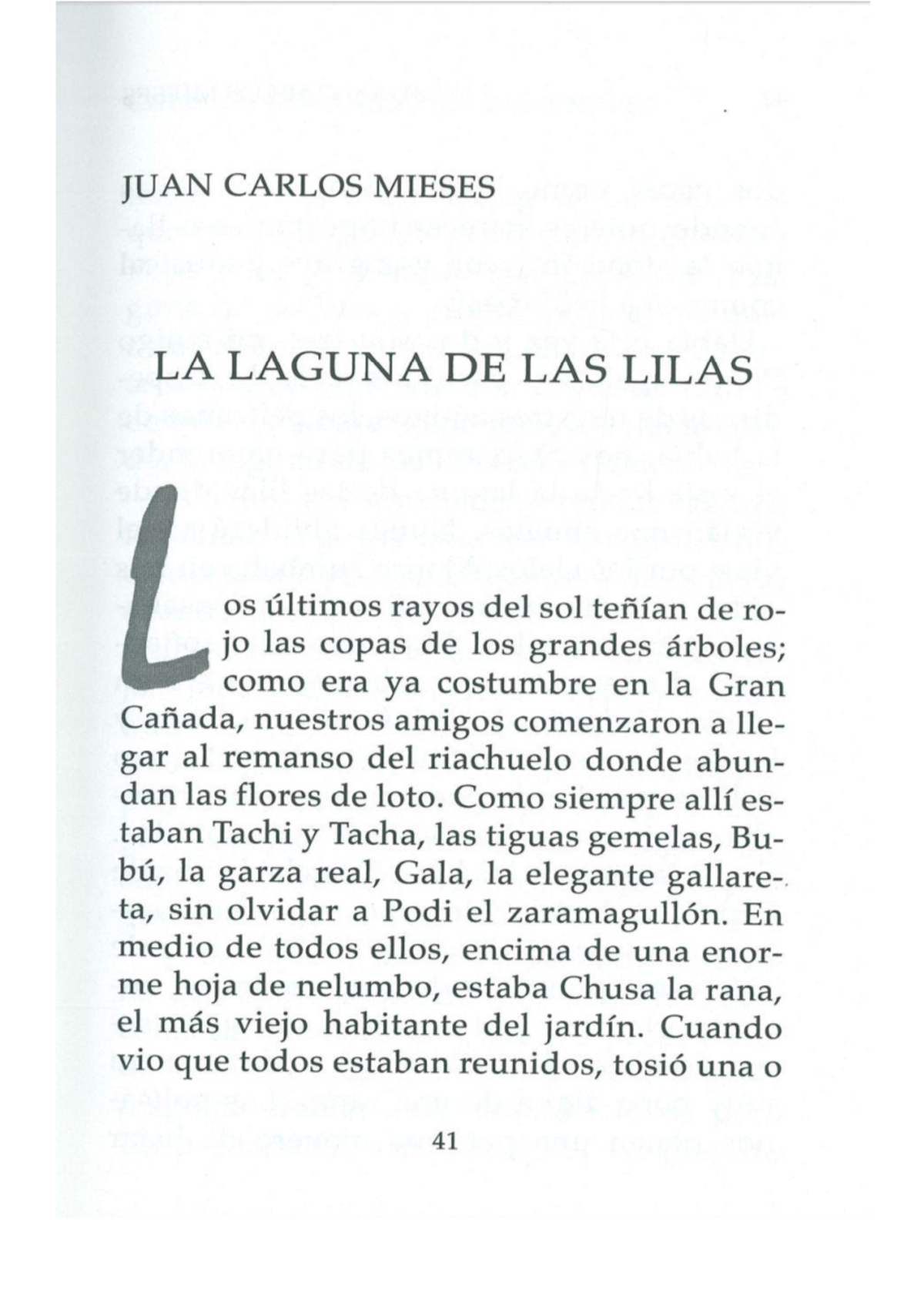 La Laguna de las Lilas: Cuento de Juan Carlos Mieses - Categoría C ...