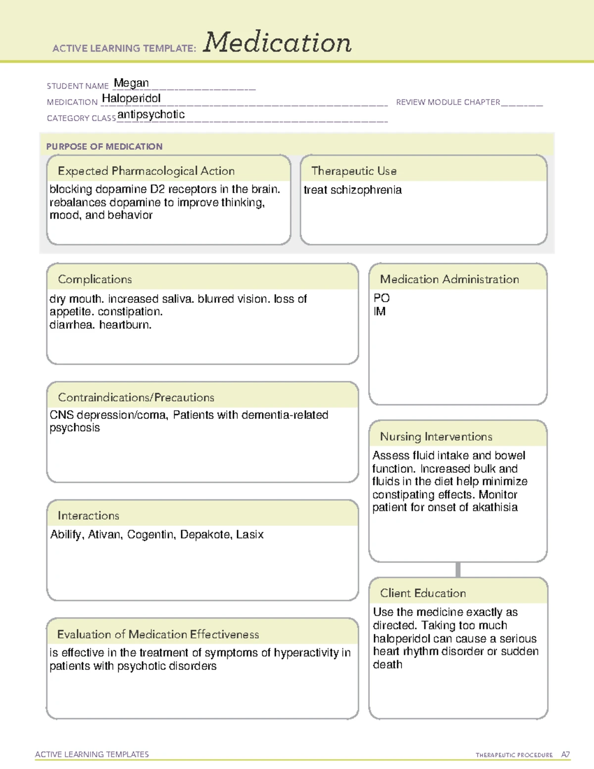 Active Learning Template Nursing Skill form Therapeutic Communication ...